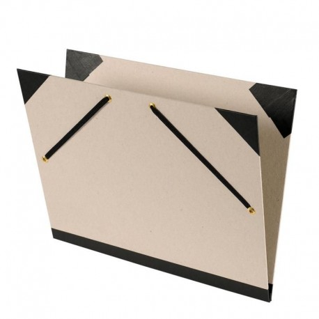 Carpeta de cartón Canson personalizable con fuelle y gomas.